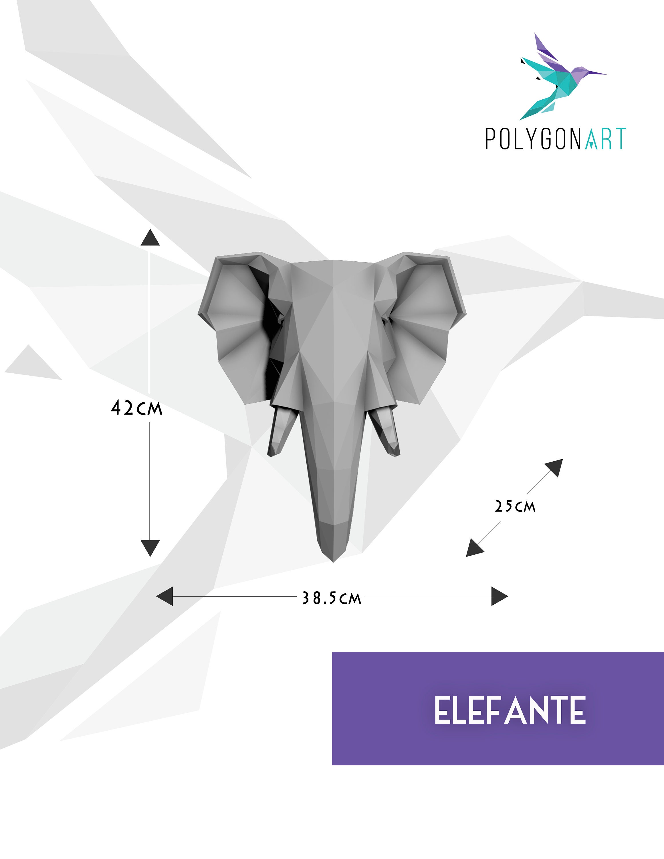 Elephant 3d Papercraft Template Wall Sculpture Decor Elephant - Etsy