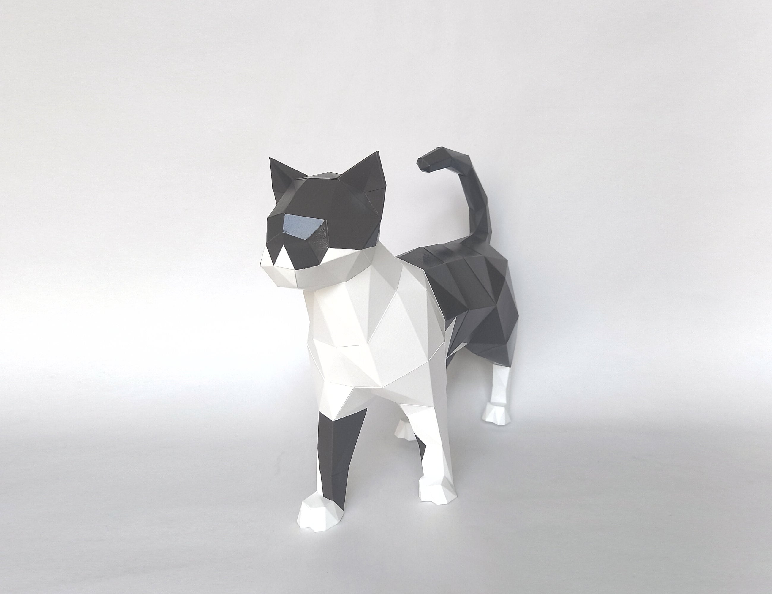Cat Paper Craft, Cat Lover Gift, Origami, Diy Animal, Low Poly ...