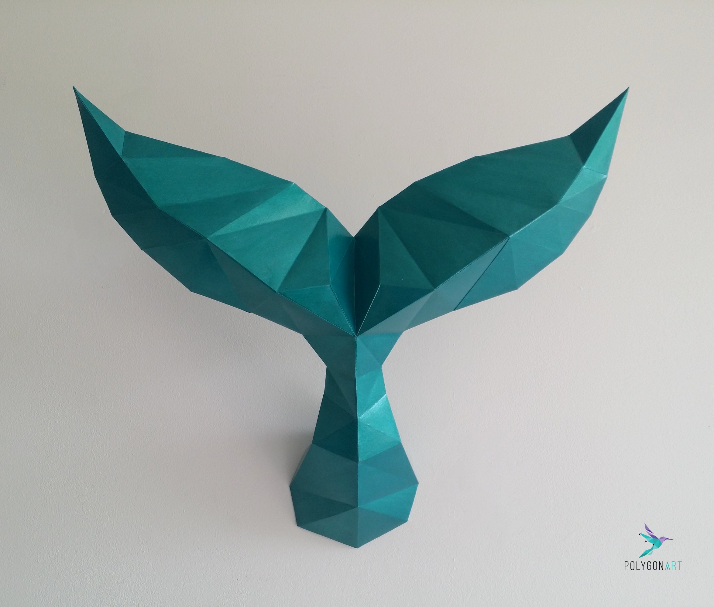 Whale tail 3D Papercraft Wall decor gift Digital Template - Etsy España