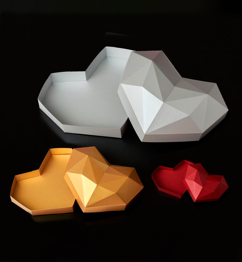 Gift Box Heart Box Template Papercraft Packaging Boxes - Etsy