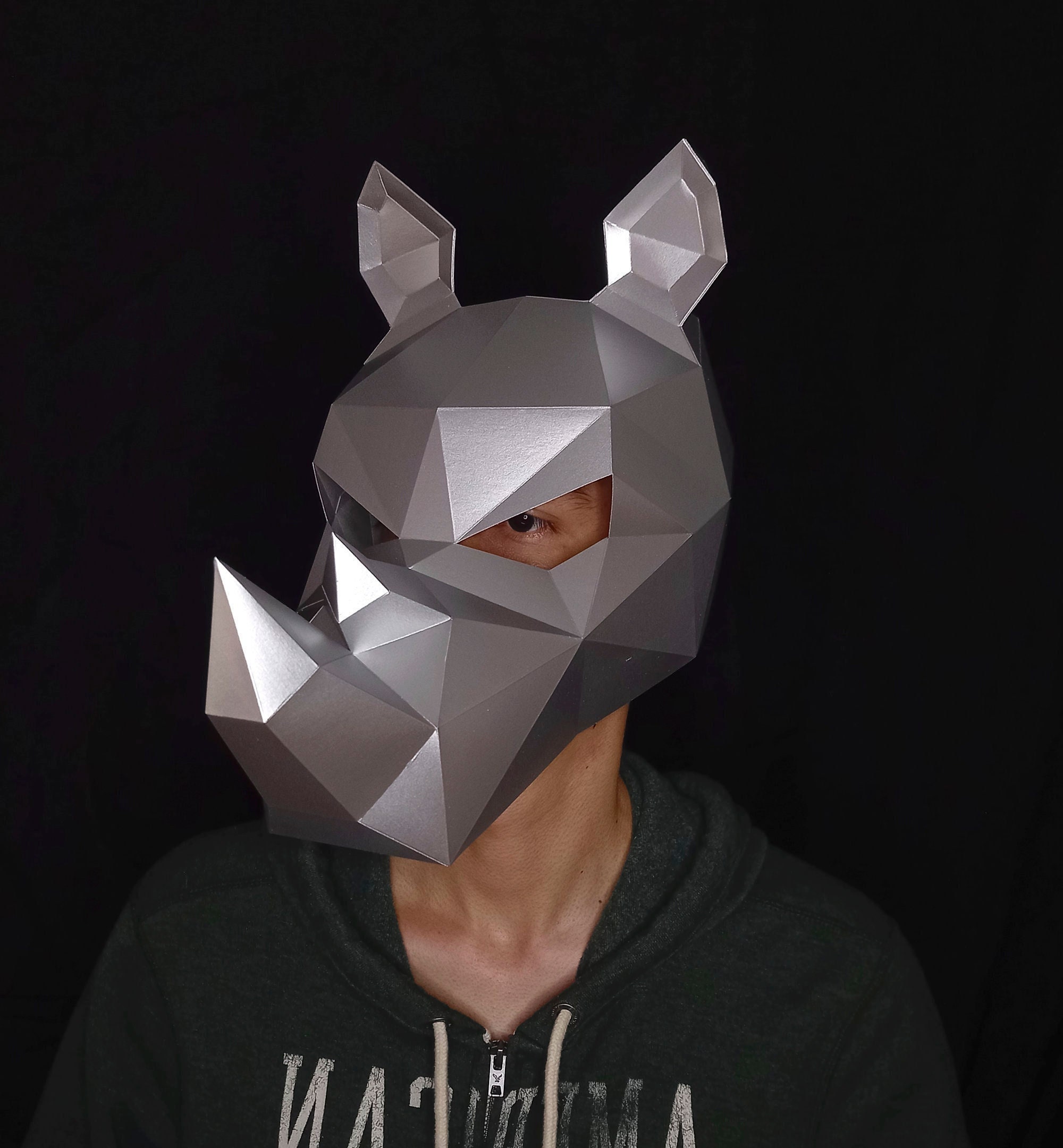 Rhino Mask Paper Craft Diy Masquerade Mask Animal Mask - Etsy