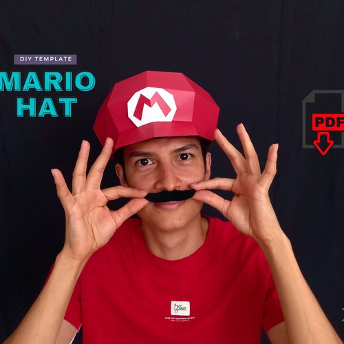 Mario Bros Hat Template Papercraft Super Mario Hat Diy - Etsy UK