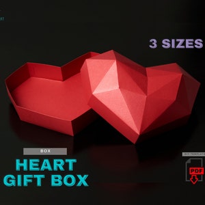 Gift Box Heart, Box Template, Papercraft, Packaging Boxes, Jewelry ...