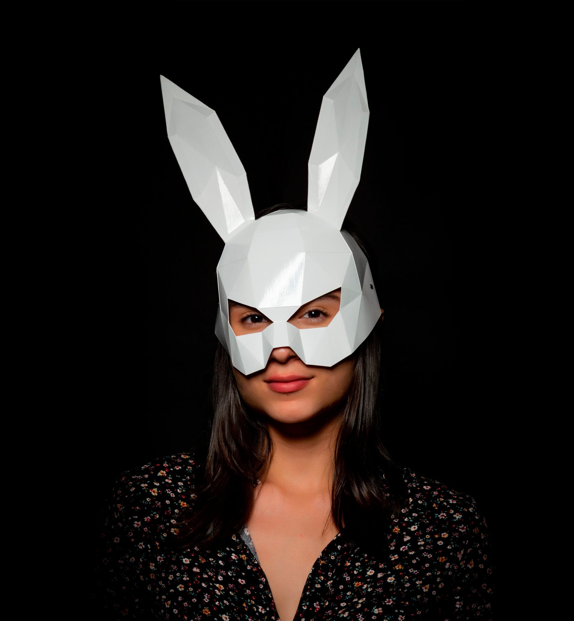 Rabbit 3d Mask Papercraft Template, Bunny Mask Paper Craft Digital ...