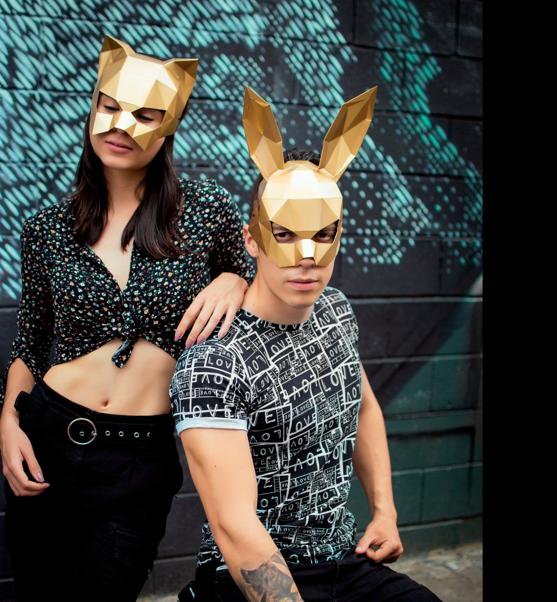 Rabbit 3d Mask Papercraft Template Bunny Mask Paper Craft - Etsy