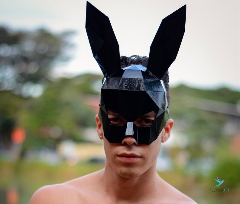 Rabbit 3d Mask Papercraft Template, Bunny Mask Paper Craft Digital ...