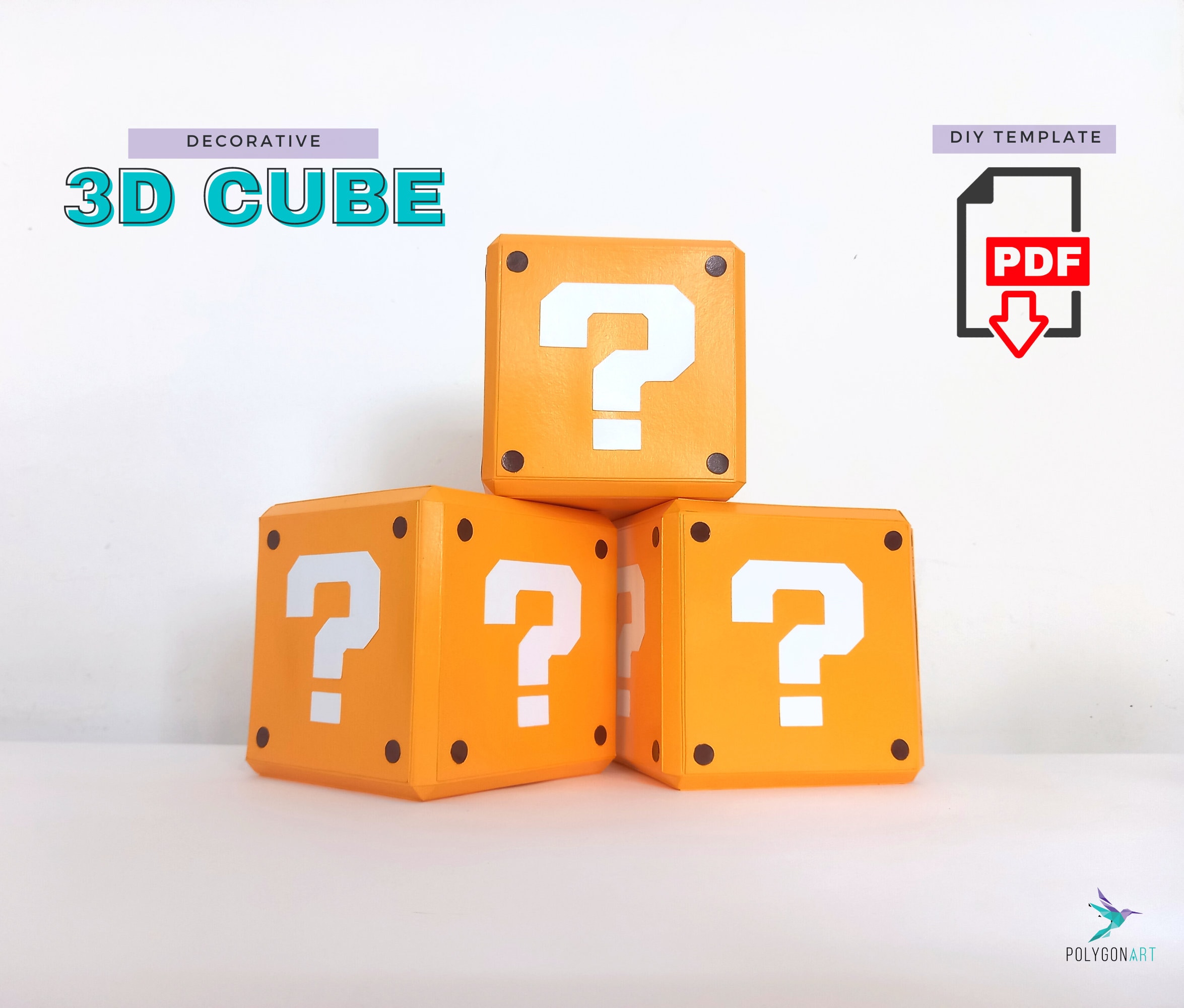 Super Mario 3d Block Papercraft Mario Bros Question Block - Etsy UK