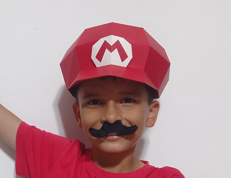 Mario Bros hat template Papercraft super mario hat diy Origami paper ...