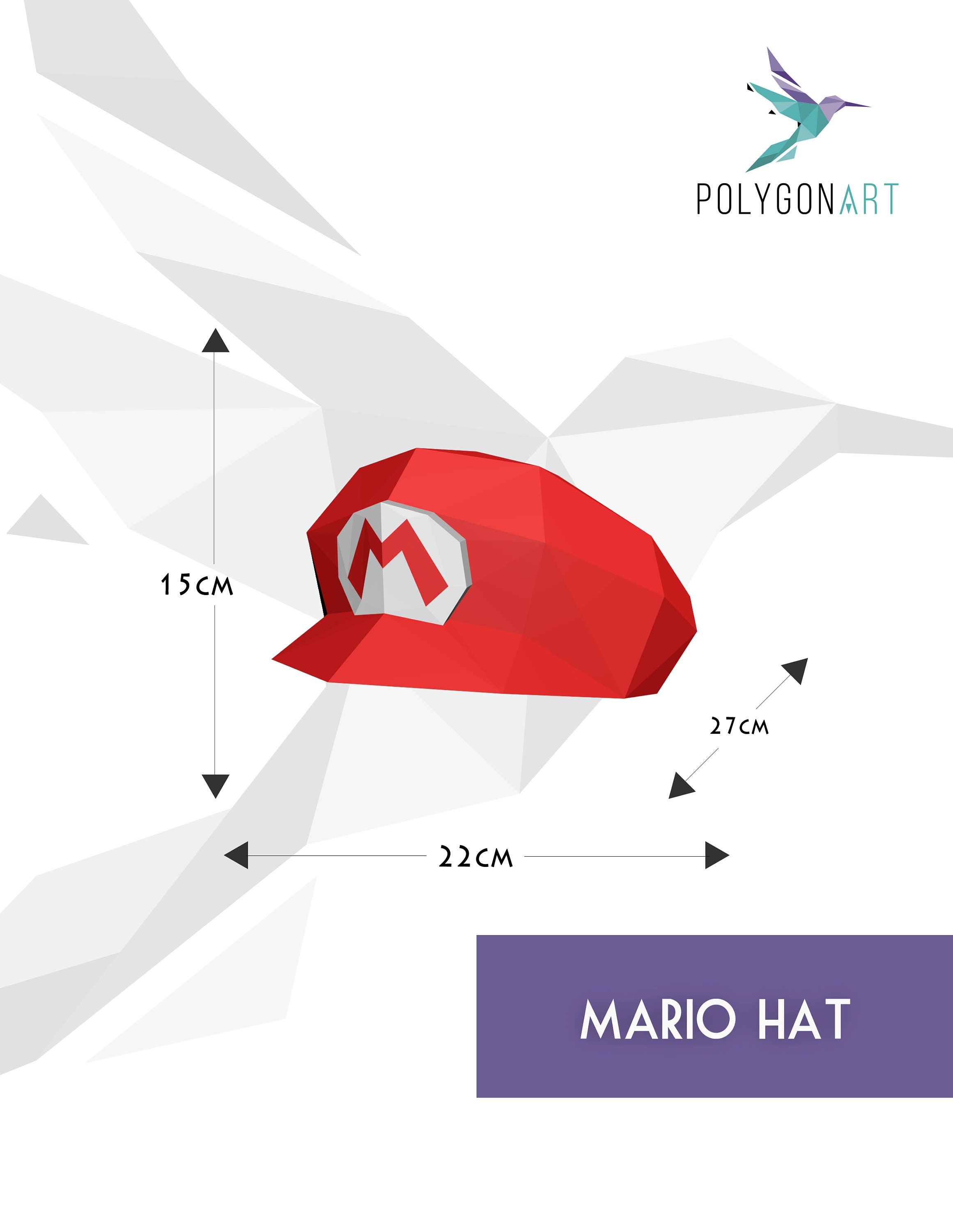 Mario Hat Template Paper Craft, Mario Kart Cosplay Diy Paper Mask ...