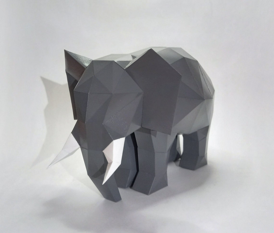 Diy elephant safari papercraft 3d safari digital paper art - Etsy España