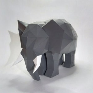 Elephant Paper Craft 3d Digital Template, Animals Paper Art Diy ...