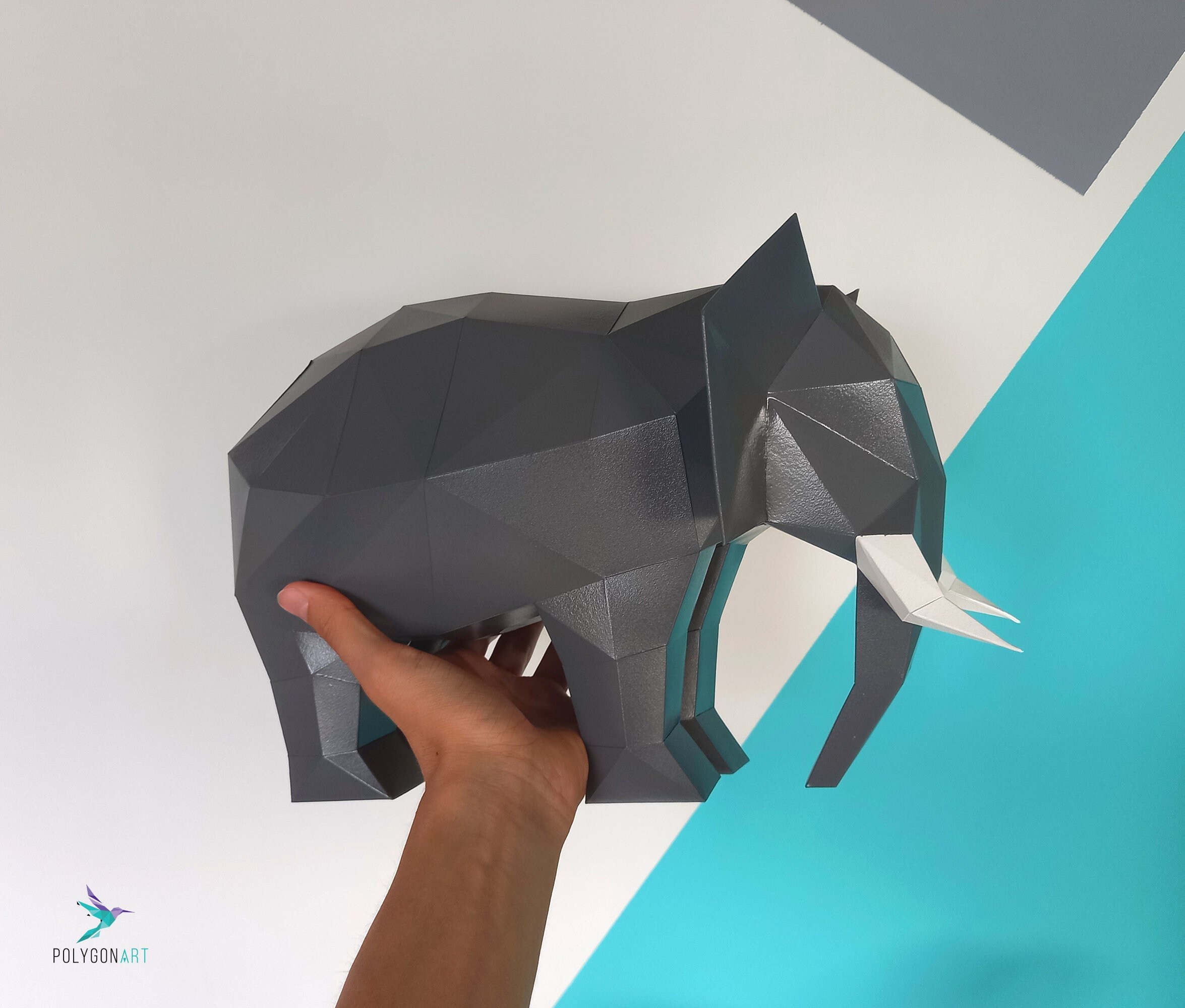 Diy elephant safari papercraft 3d safari digital paper art - Etsy España