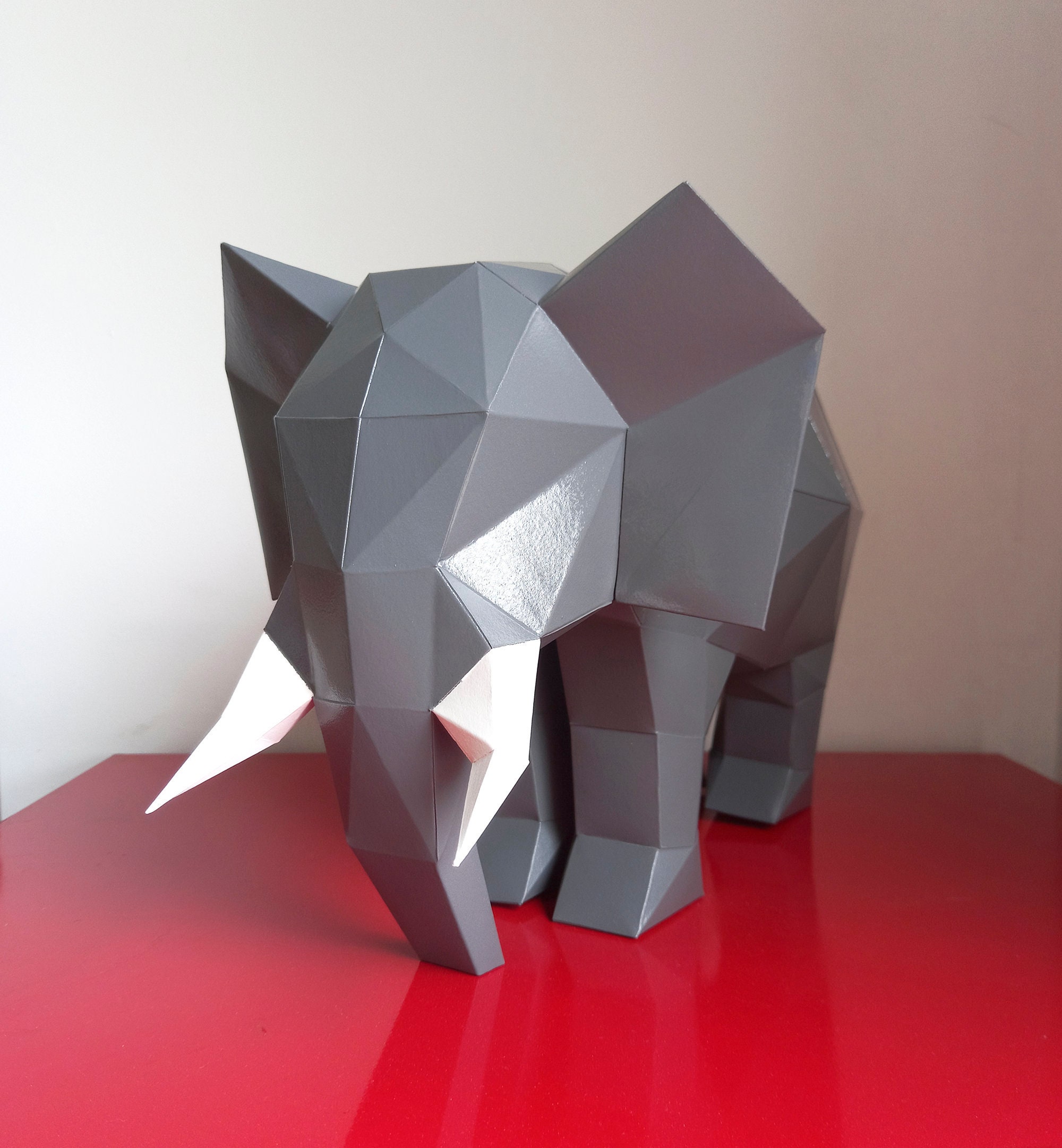 Elephant Paper Craft 3d Digital Template, Animals Paper Art Diy ...