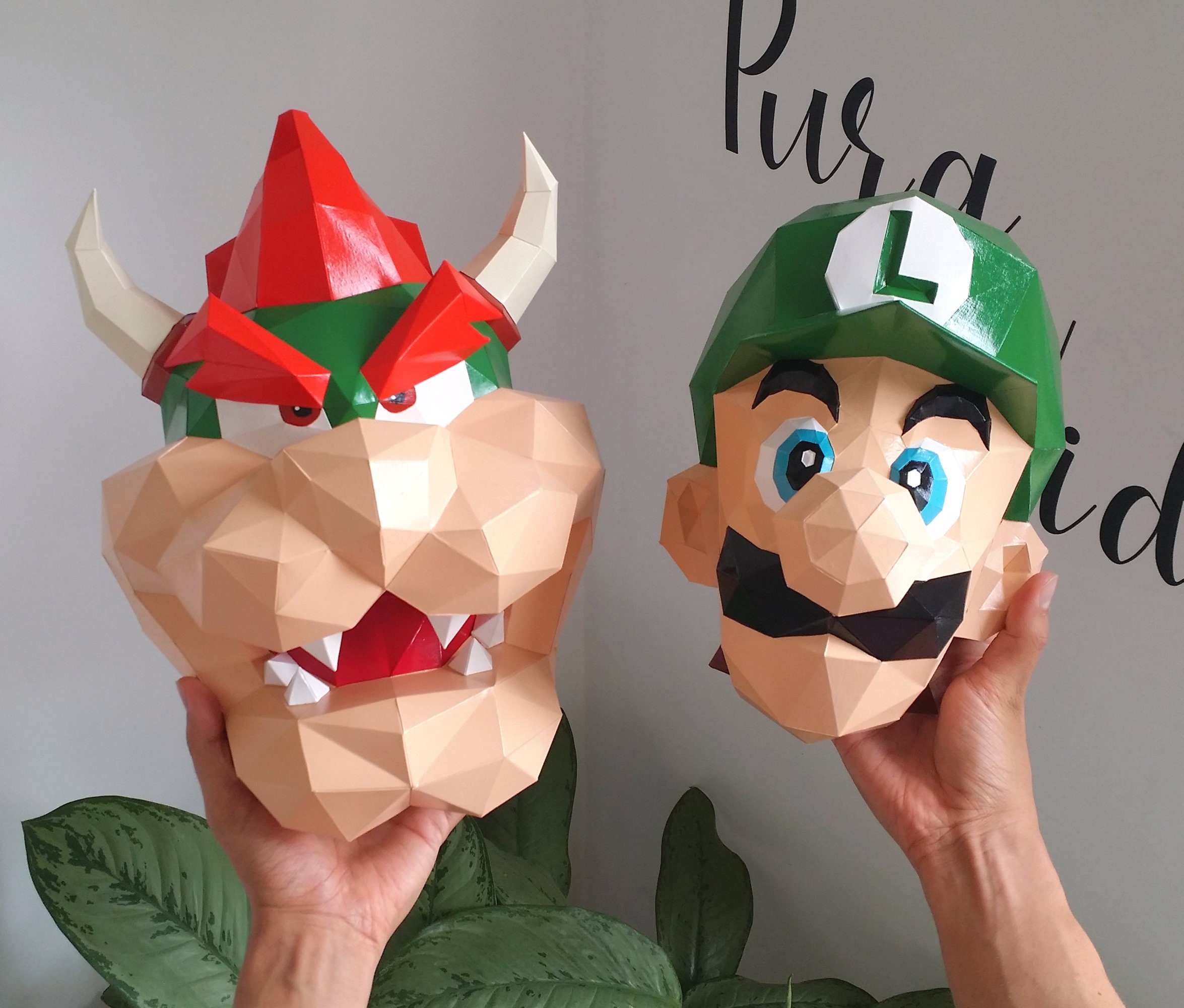 Bowser Papercraft 3d Mario Bros Digital Template Origami