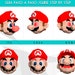 Mario Bros Paper Craft Digital Template, Diy Low Poly Mario Head 3d ...