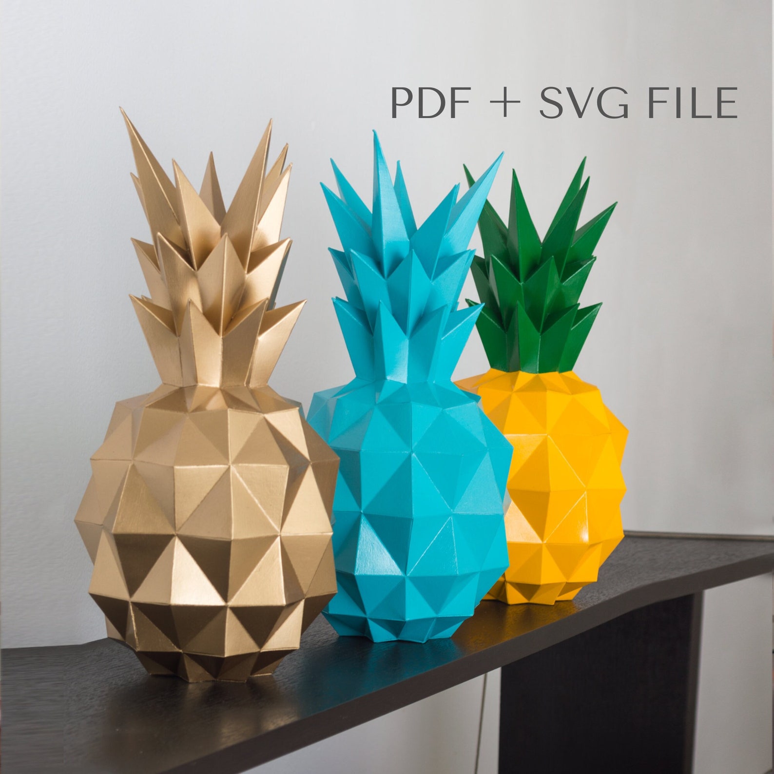 Pineapple Papercraft, Fruit 3d, Low Poly Pineapple 3d, Diy Paper ...