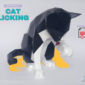 Cat Papercraft Collection Templates, 3d Paper Craft Sculpture, Diy ...