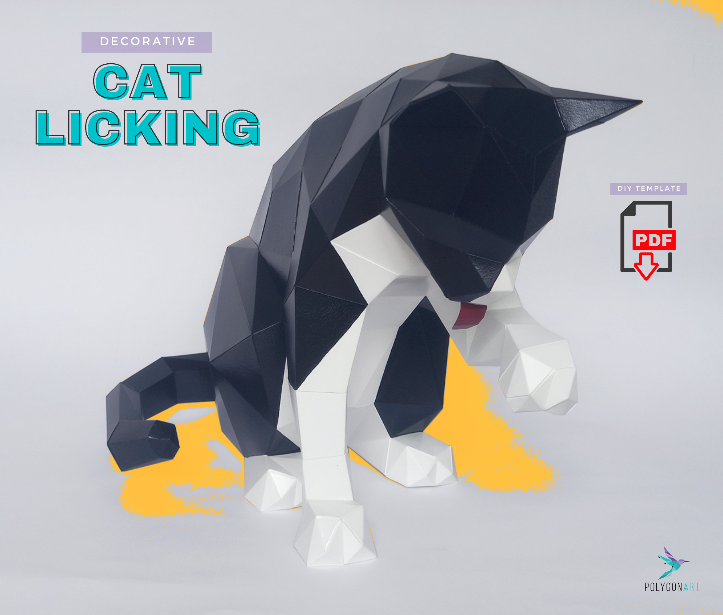 Cat Papercraft Collection Templates 3d Paper Craft Sculpture - Etsy