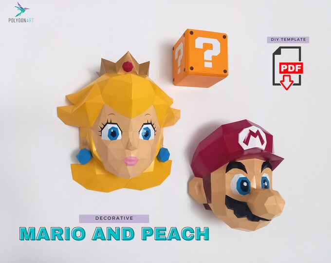 Peach, Princess, DIY, Papercraft, PDF, Svg, Dxf, Low Poly, 3D Model ...