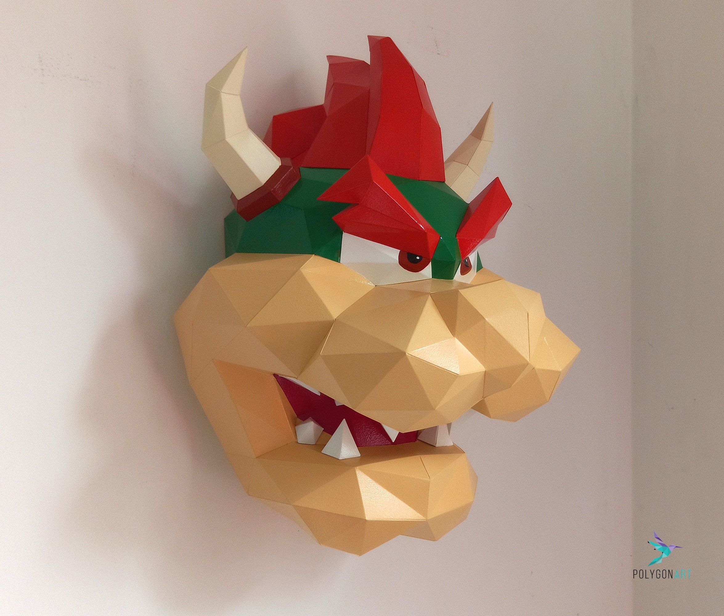 Bowser Papercraft 3d Mario Bros Digital Template Origami