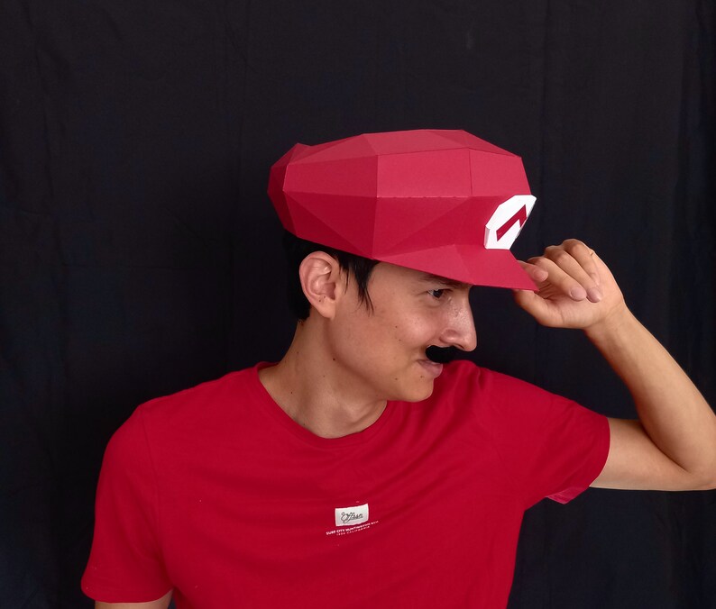 Mario Bros hat template Papercraft super mario hat diy Origami paper ...