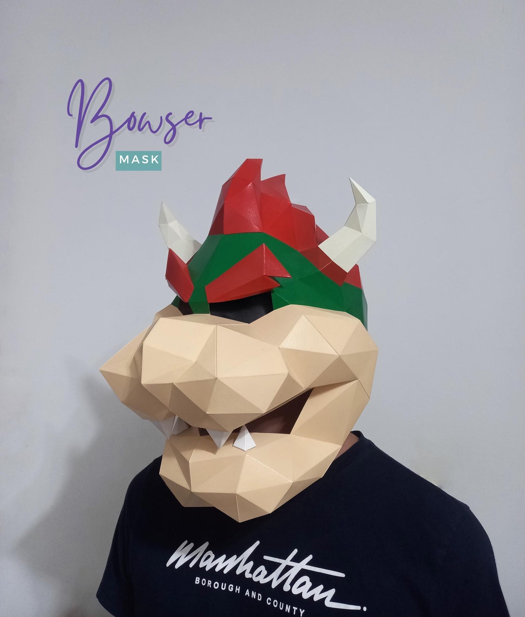 Bowser Mask Papercraft 3d Costume Mario Bros Halloween Diy Paper Craft ...