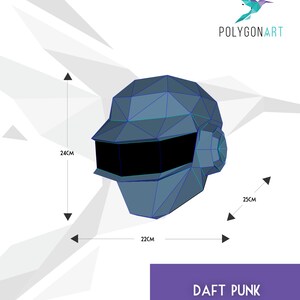 Daft Punk Mask Papercraft 3d Costume Low Poly Musical Diy Paper Craft ...