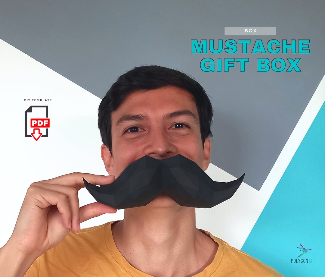 DIY Mustache Gift Box Set for Him Papercraft Party Favors & Decor - Etsy