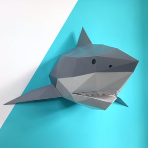 Shark Paper Craft 3d Model, Ocean Diy Animal Craft Low Poly, Sea ...