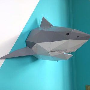Shark Paper Craft 3d Model, Ocean Diy Animal Craft Low Poly, Sea ...