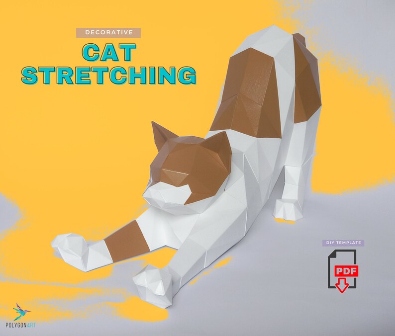 Cat Papercraft Collection Templates, 3d Paper Craft Sculpture, Diy ...