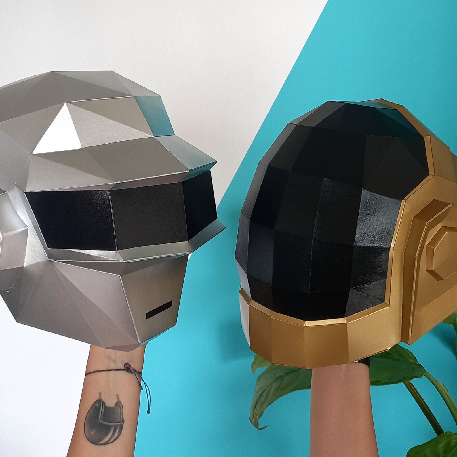 Daft Punk Papercraft 3d Decor Caveman Decor, Low Poly Musical Decor ...