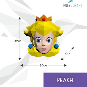 Princess Peach Mario Bros Paper Craft, Digital Template, Origami, PDF ...