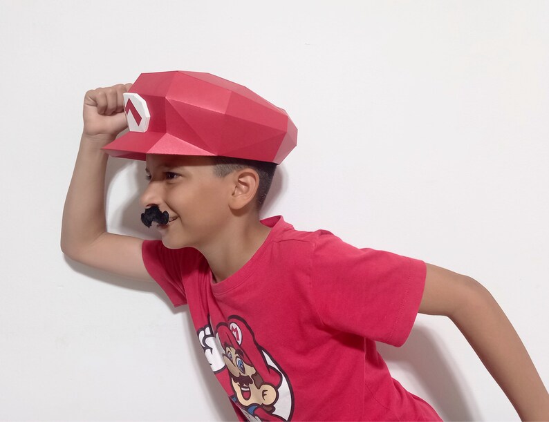 Mario Bros Hat Template Papercraft Super Mario Hat Diy Origami - Etsy ...