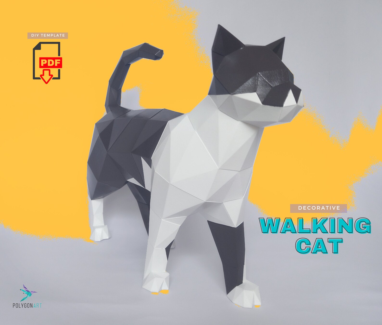Cat Papercraft Collection Templates, 3d Paper Craft Sculpture, Diy ...