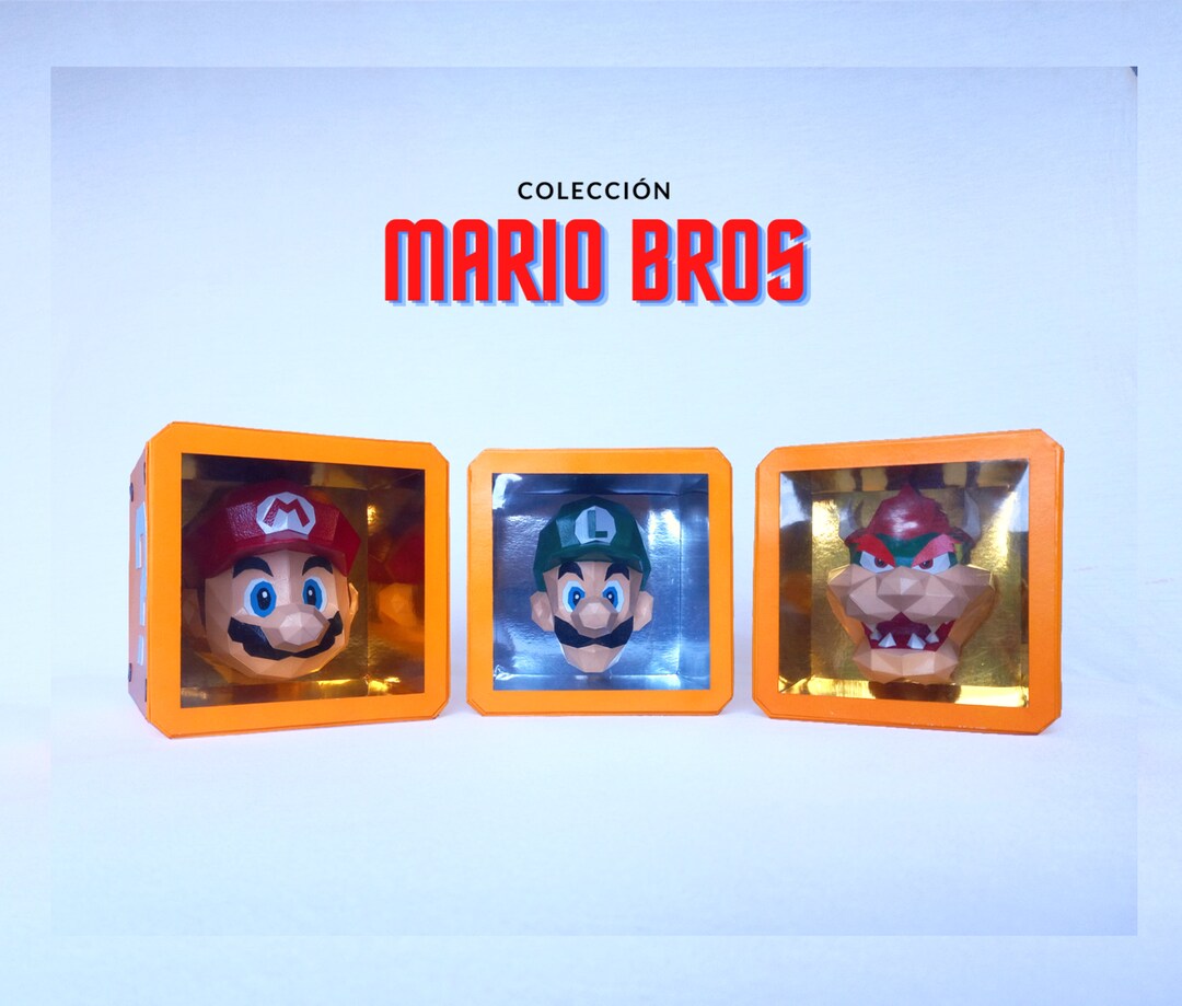 Mario Bros Papercraft 3d Template Super Mario Paper Sculpture Handmade ...