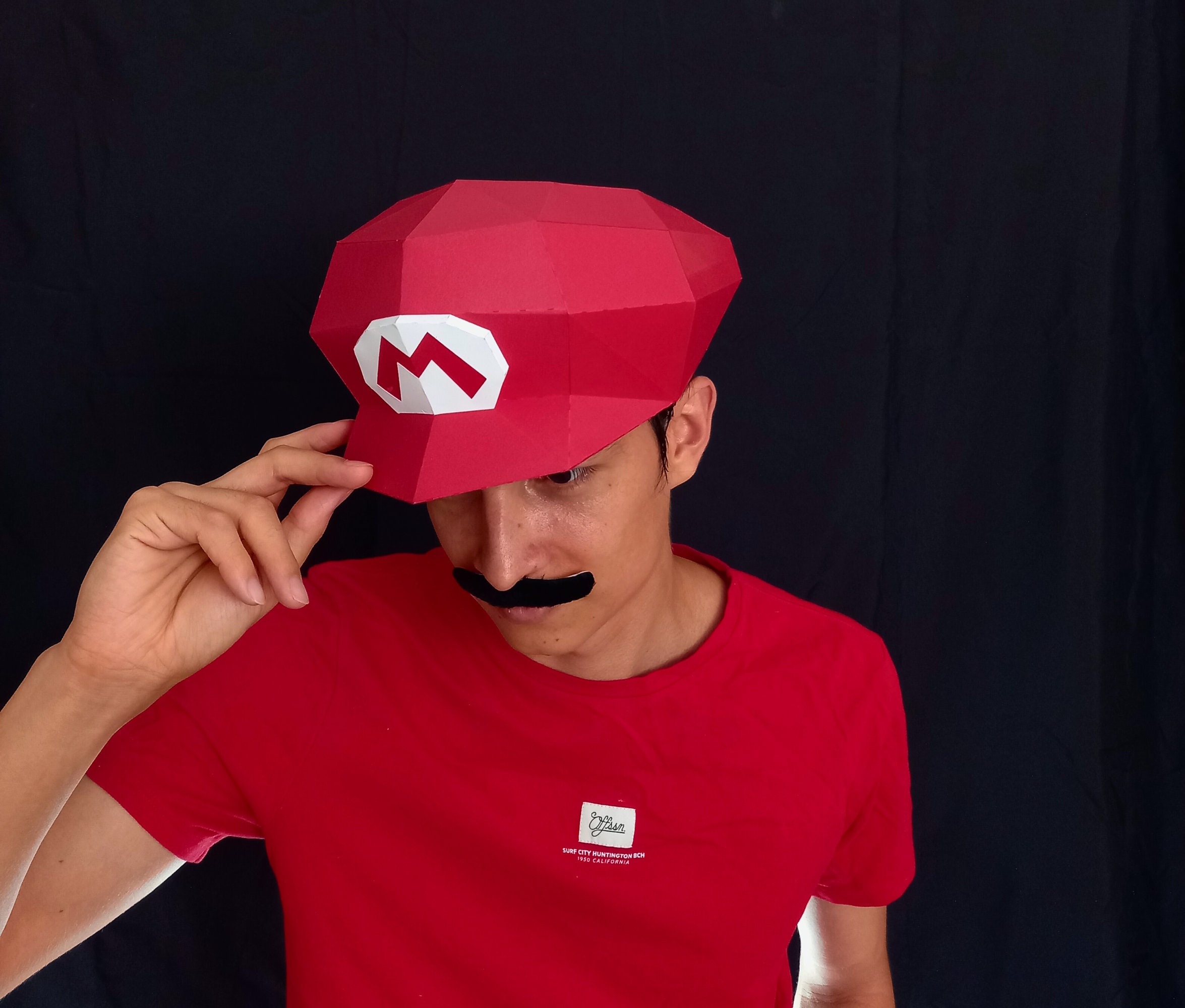 Mario Bros Hat Template Papercraft Super Mario Hat Diy Origami - Etsy ...
