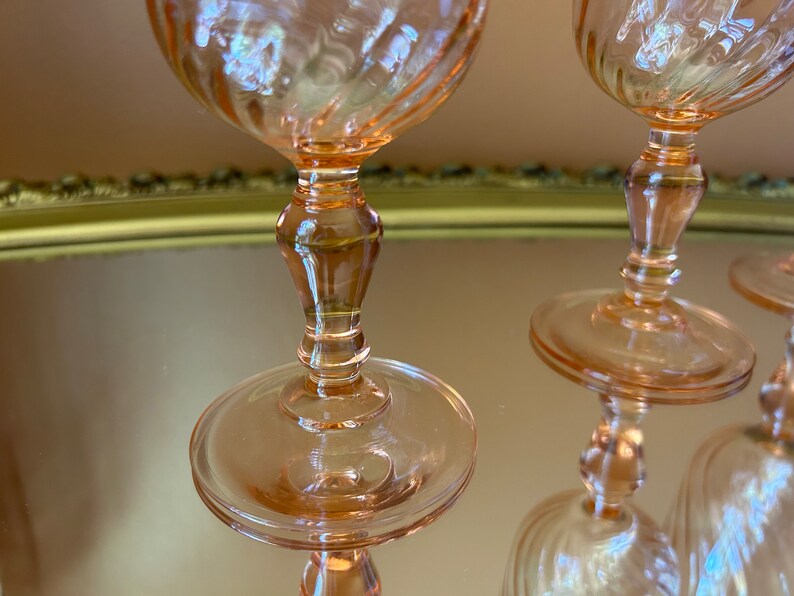 Vintage Pink Luminarc Glasses Set of 4 - Etsy