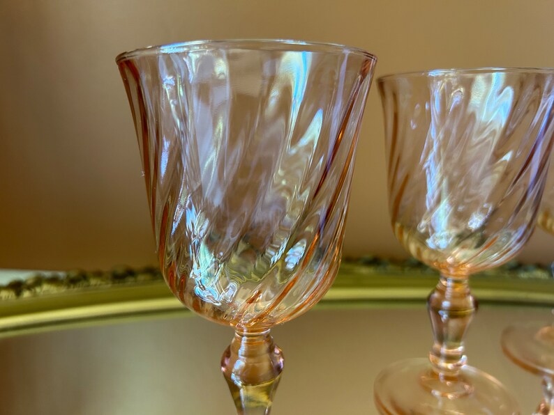 Vintage Pink Luminarc Glasses Set of 4 - Etsy