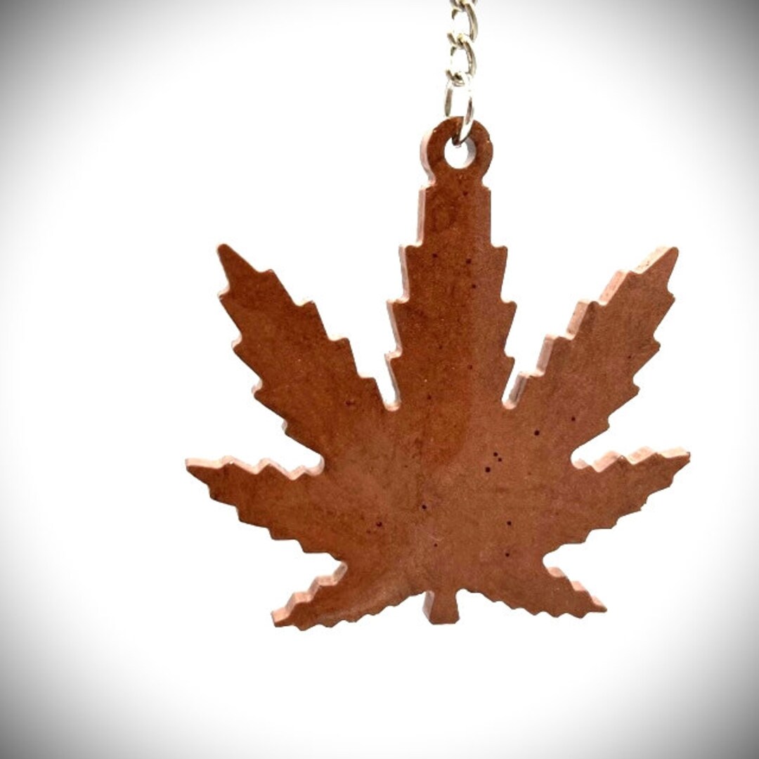 Happy Leaf Keychain in Bronze - Etsy