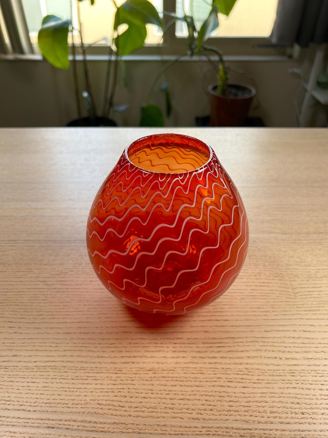 Scarlet Wavy Cane Vase - Etsy