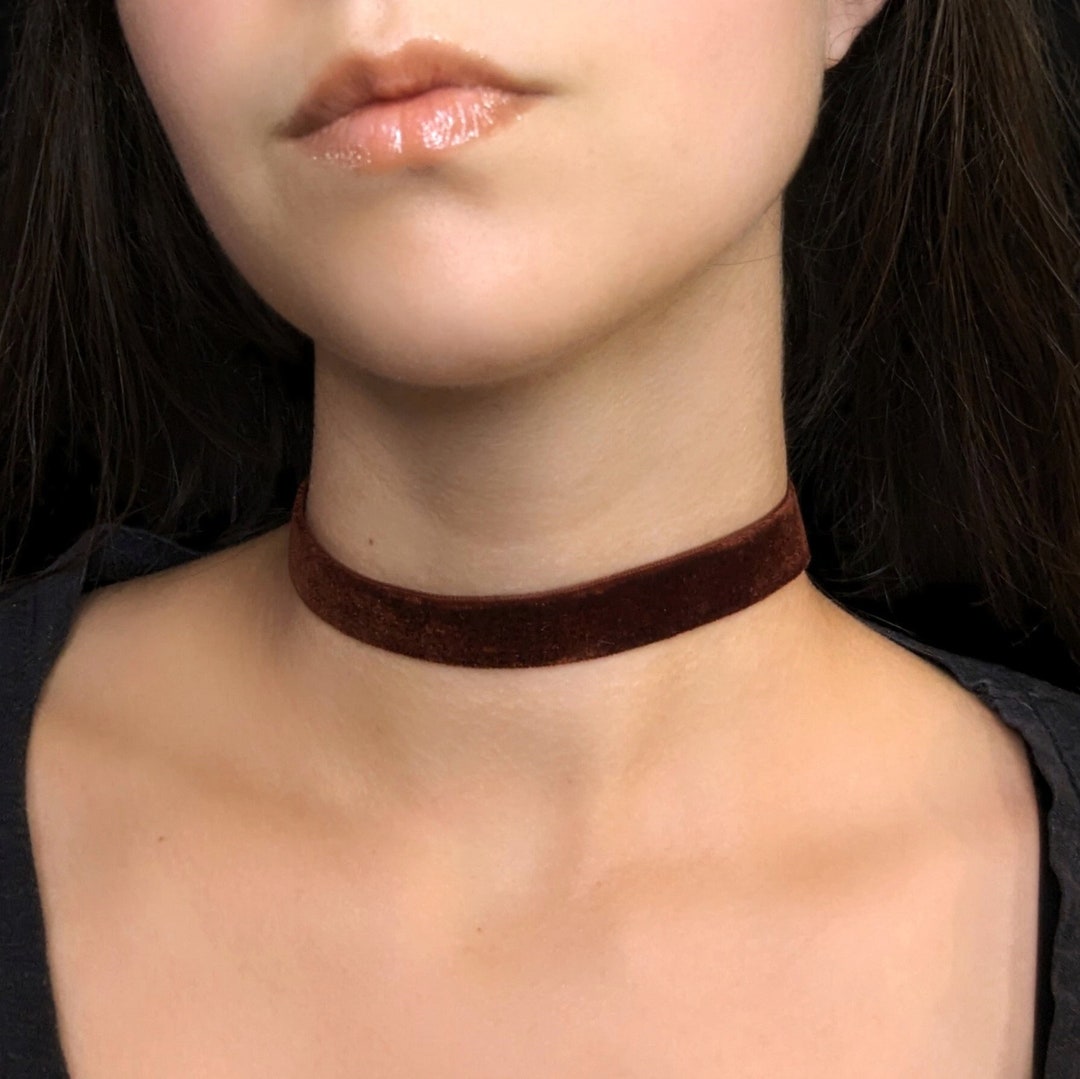 Brown Choker Velvet Necklace, Whimsigoth Jewelry, Boho Grunge Whimsy ...
