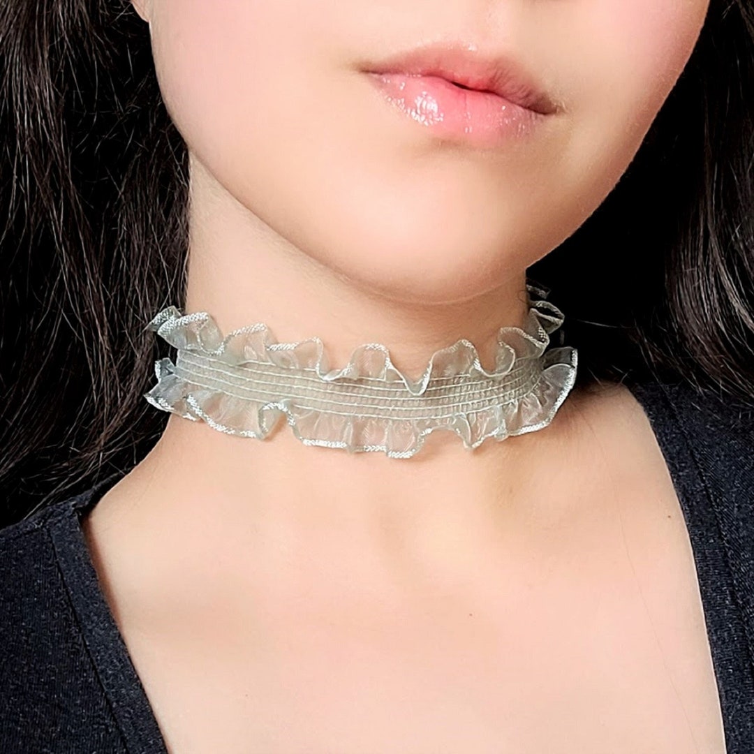 Mint Green Ruffle Choker, Fairycore Frilly Choker, Pastel Green ...