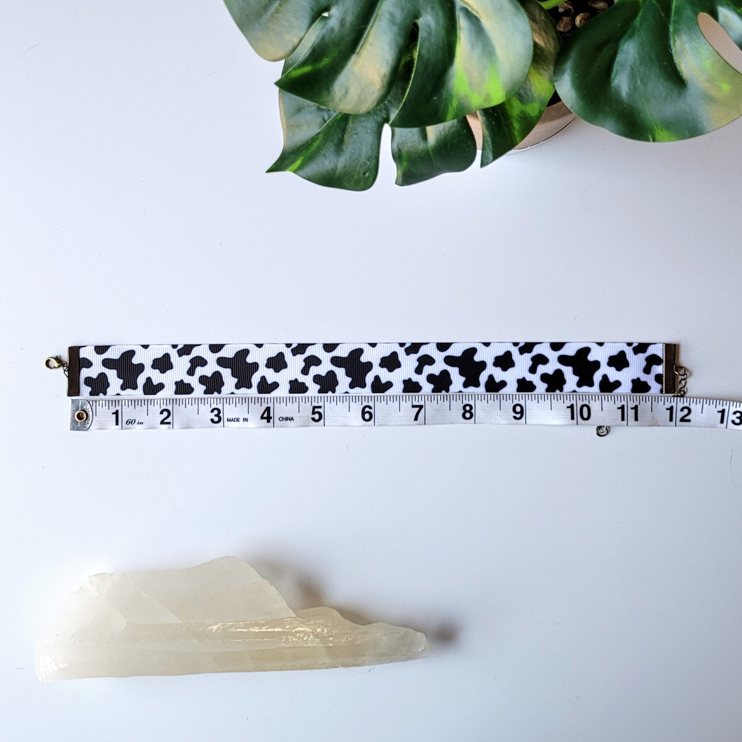 Cow Print Ribbon Choker, Cow Print Accessories, Animal Print Necklace ...