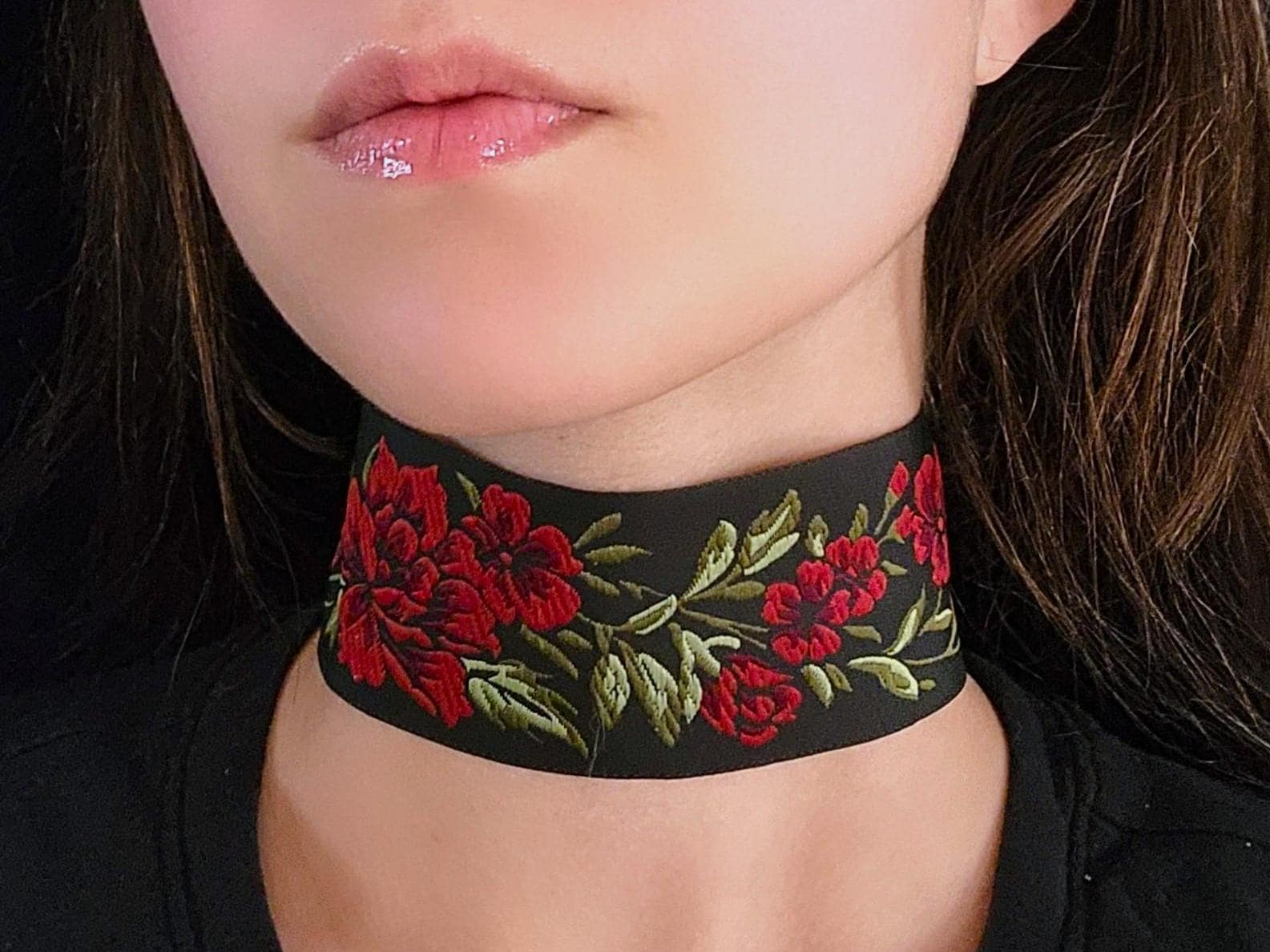 Red Rose Choker, Victorian Choker, Gothic Jewelry, Whimsigoth Necklace ...