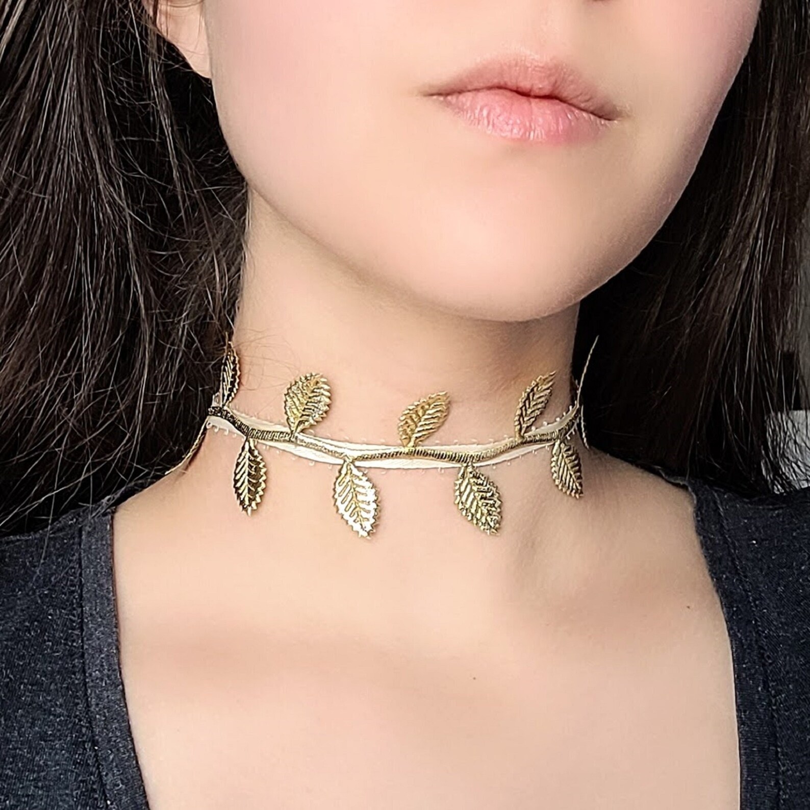 Gold Vine Necklace Leafy Elven Necklace Whimsical Fairycore - Etsy