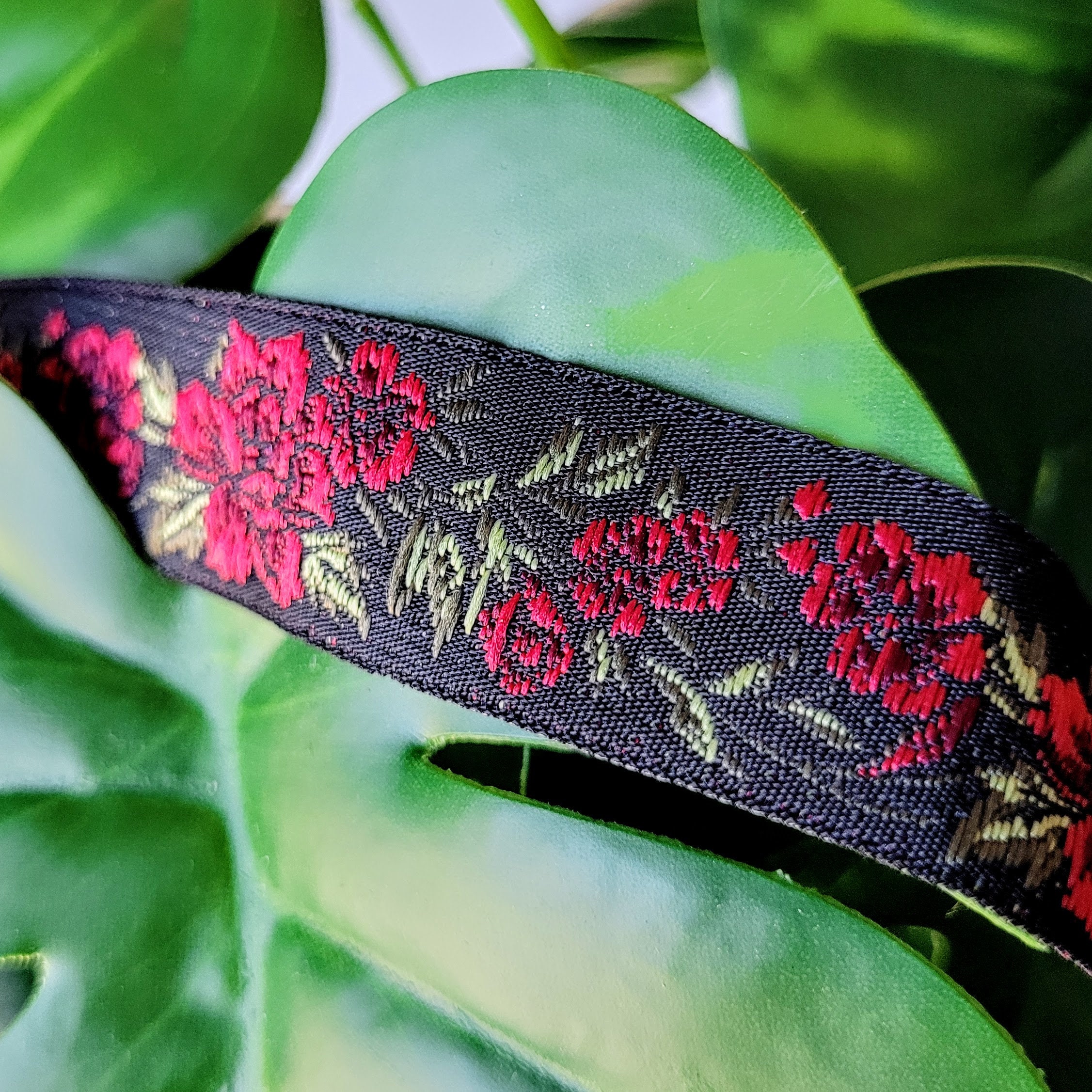 Red Rose Choker, Embroidery Flower Necklace, Gothic Necklace, Floral ...
