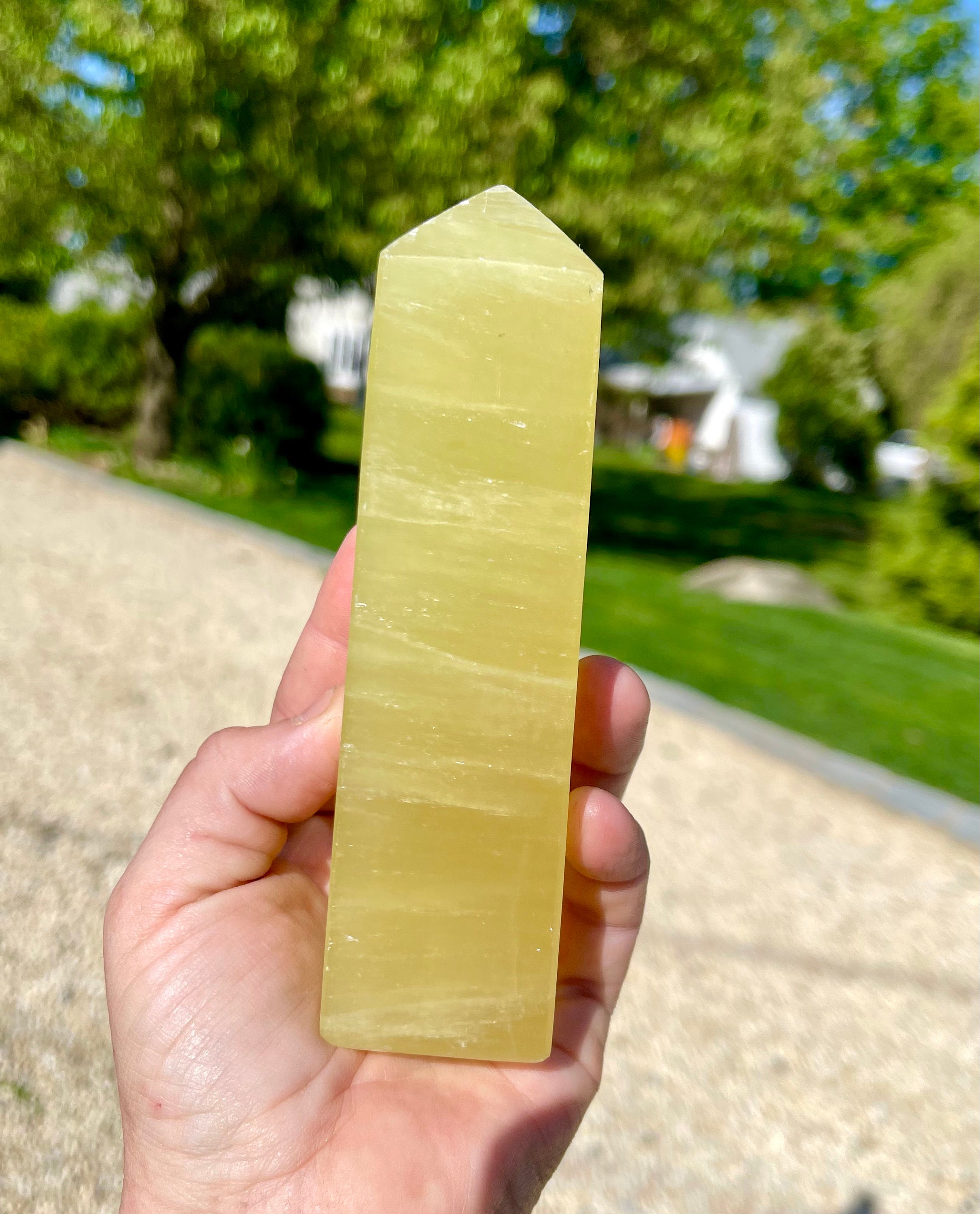 Yellow calcite tower 475 grams/lemon calcite tower gemmy in | Etsy