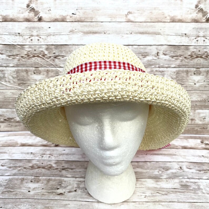 Cottagecore Hat With Bow Rolled Brim Straw Hat Womens Summer - Etsy