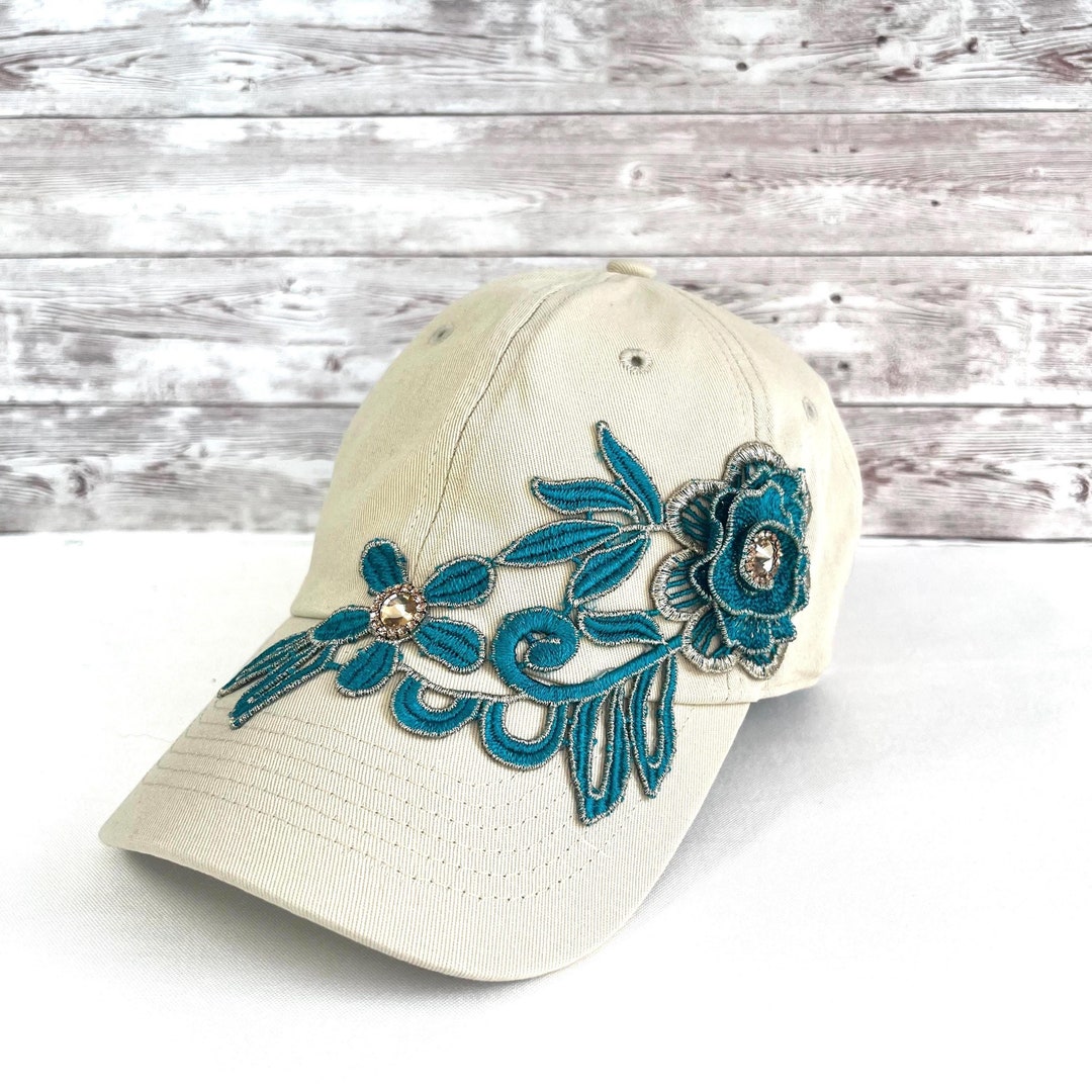 Flower Baseball Cap, Bling Hats for Women, Hat With Charm, Anniversary ...